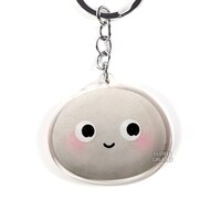 Pet Rock Keychain Cartoon Chibi Stone Art Pebble Double-sided Glitter ...