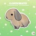 Blue Tort Holland Lop Rabbit Waterproof Vinyl Sticker Kawaii - Etsy
