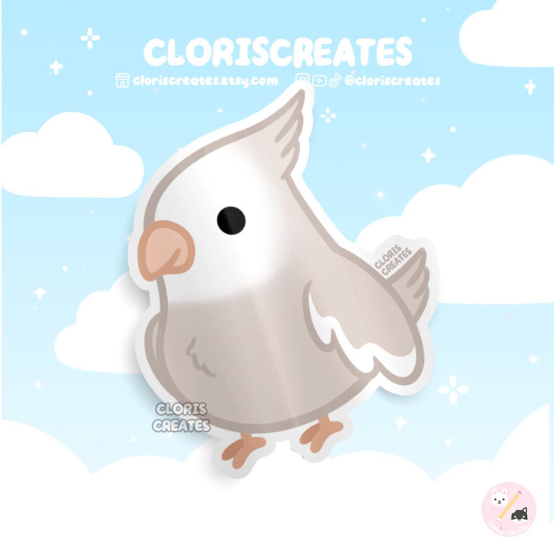 Whiteface Fallow Cockatiel Bird Breed Waterproof Vinyl Sticker | Kawaii ...
