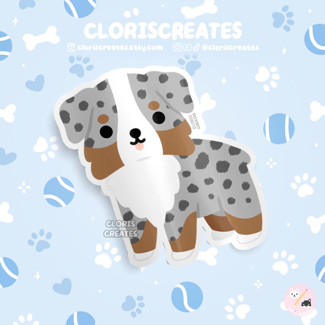 Blue Merle Australian Shepherd Aussie Dog Breed Waterproof Vinyl ...