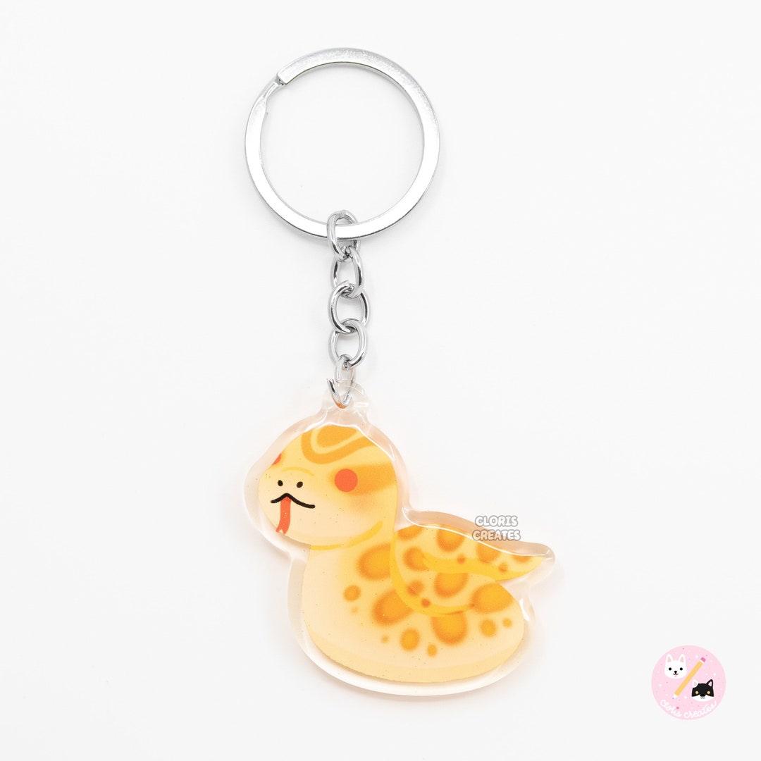 Pastel Yellow Hognose Snake Acrylic Pet Breed Keychain | Cartoon Kawaii ...