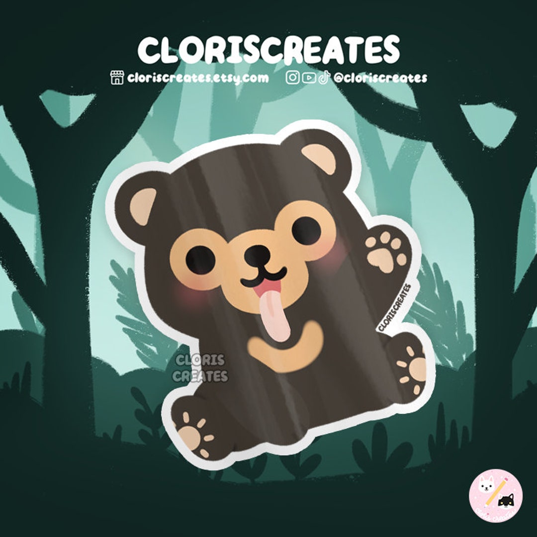 Sun Bear Waterproof Vinyl Sticker | Kawaii Chibi Animal Lover Art ...