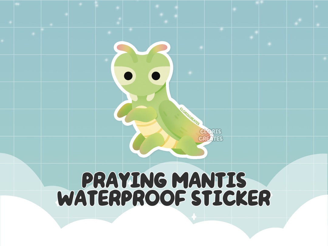 Green Praying Mantis Waterproof Die Cut Sticker Kawaii Chibi - Etsy