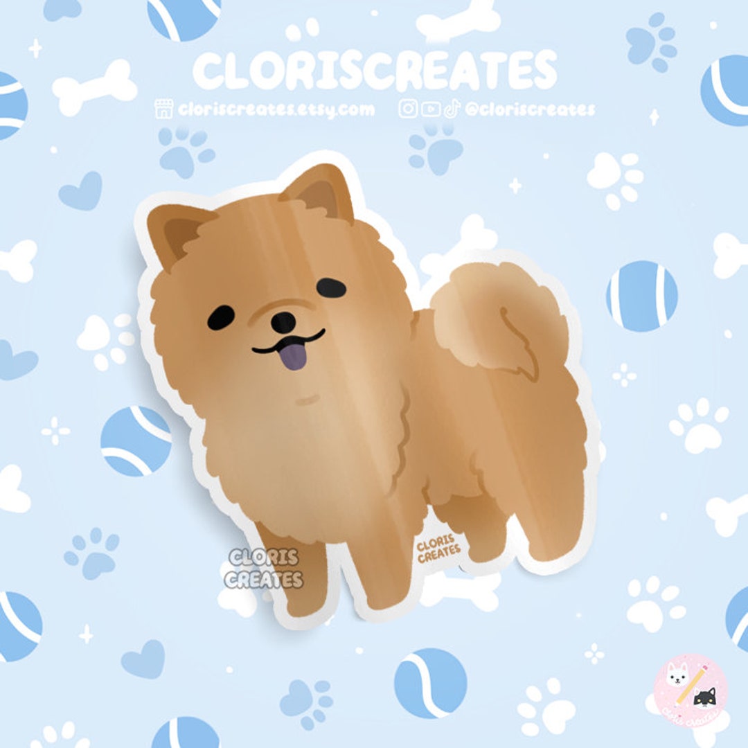 Red Chow Chow Dog Breed Waterproof Vinyl Sticker | Kawaii Chibi Animal ...
