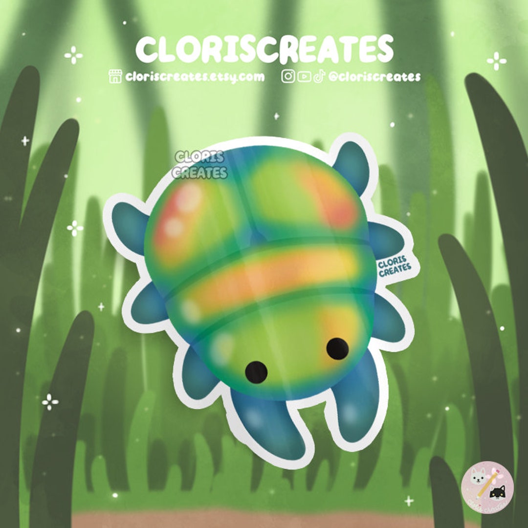 Rainbow Stag Beetle Waterproof Die Cut Sticker | Kawaii Chibi Bug Art ...
