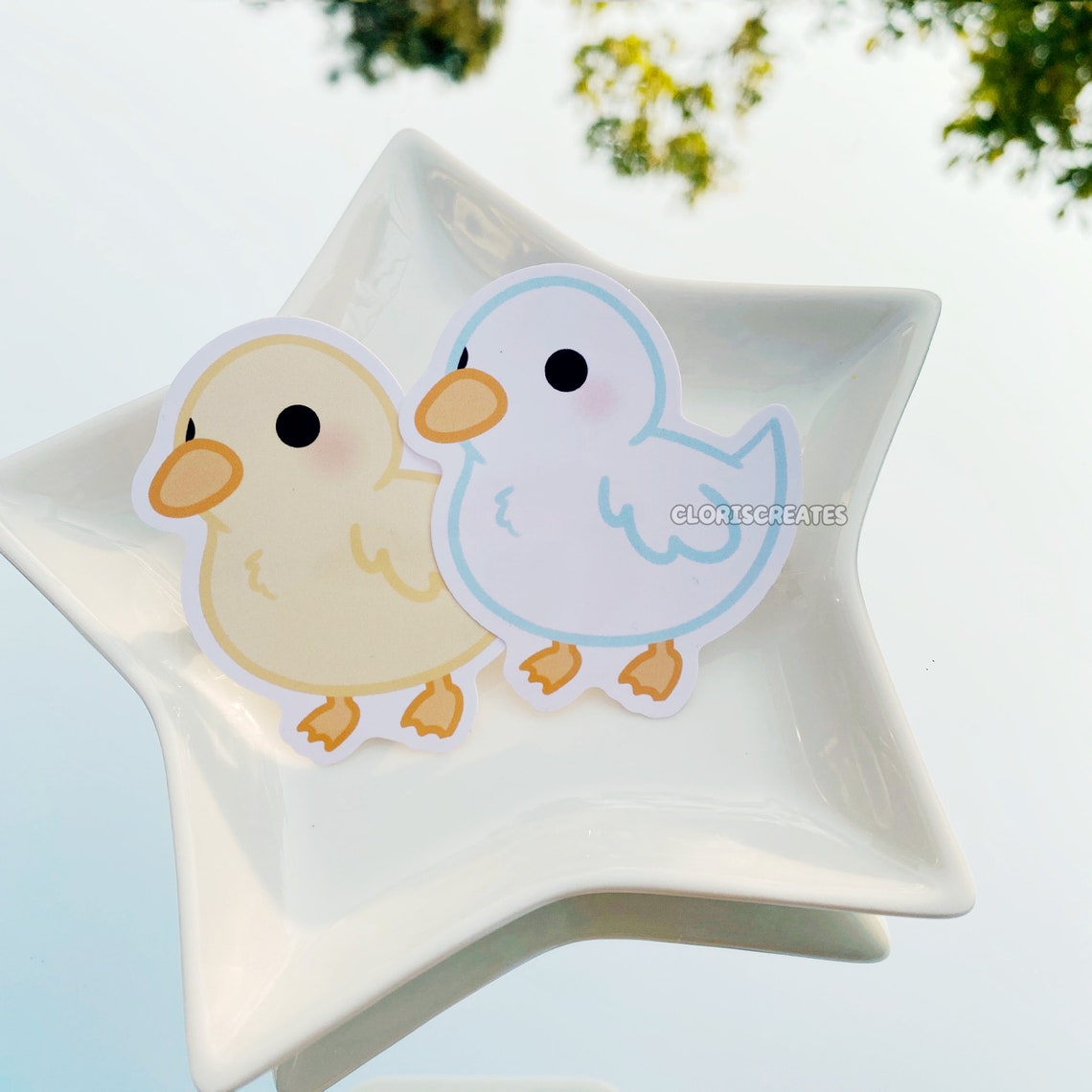 Yellow Duck Waterproof Vinyl Sticker | Kawaii Chibi Farm Animal Art ...