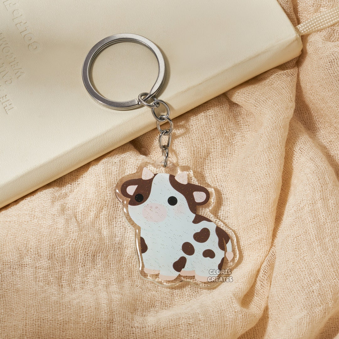 Mint Chocolate Chip Cow Fruity Farm Animal Keychain Cartoon - Etsy