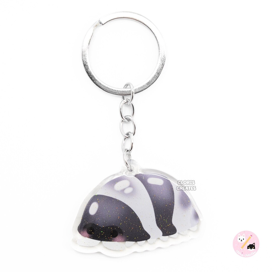 Panda King Isopod Black Roly Poly Insect Bug Keychain | Cartoon Pet Art ...