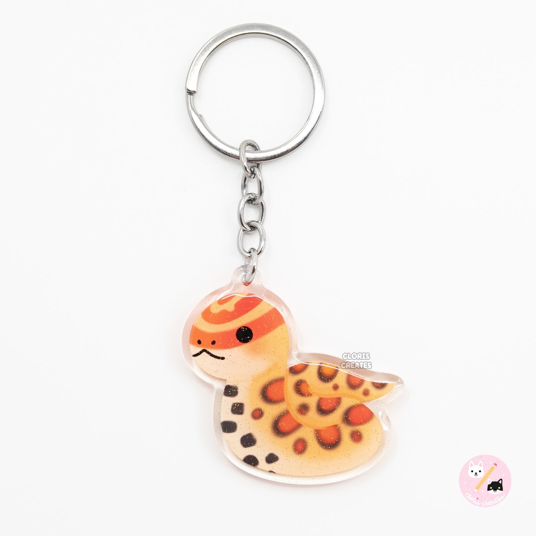 Orange Corn Snake Acrylic Pet Breed Keychain | Cartoon Kawaii Art ...