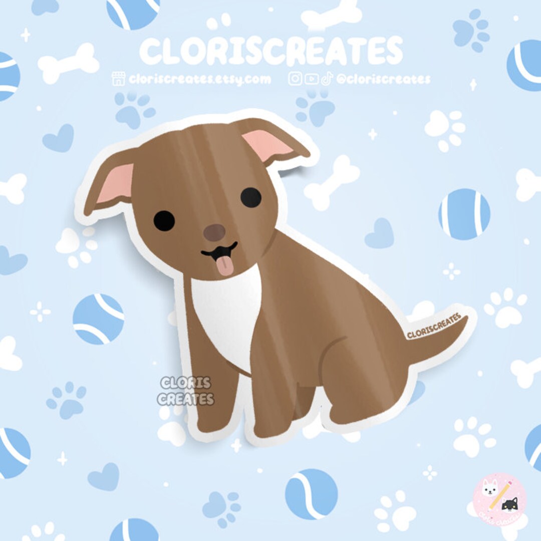 Red Pitbull Staffordshire Bull Terrier Dog Breed Waterproof Vinyl ...