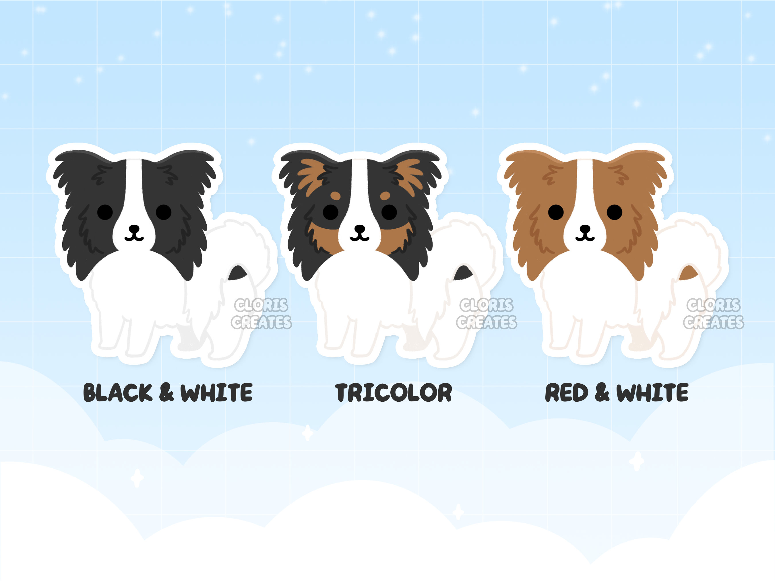 Papillon Dog Die Cut Sticker Kawaii Chibi Waterproof Laptop - Etsy