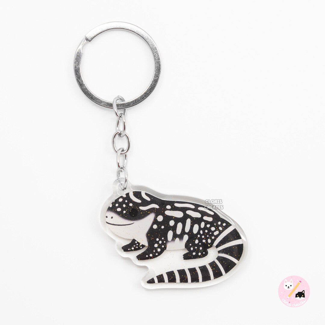 Black Tegu Acrylic Lizard Keychain Cartoon Kawaii Art Exotic Pet Breed ...