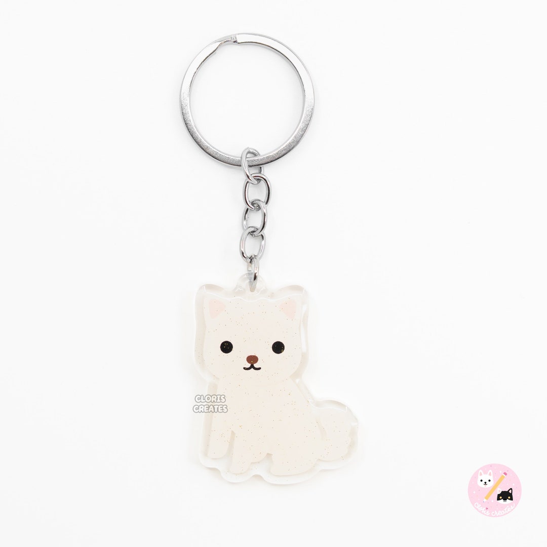 Cream Shiba Inu Dog Breed Acrylic Keychain | Cartoon Kawaii Art Puppy ...