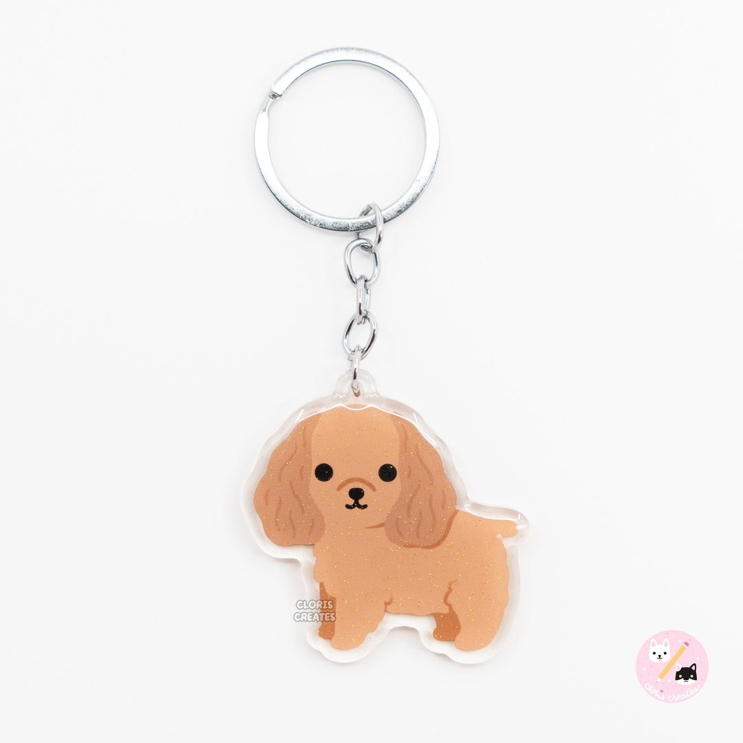 Red Cocker Spaniel Acrylic Dog Breed Keychain | Cartoon Kawaii Art ...