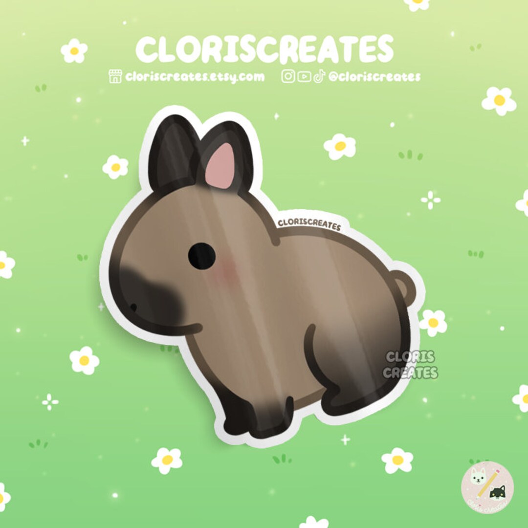 Seal Netherland Dwarf Rabbit Waterproof Vinyl Sticker | Kawaii Chibi ...