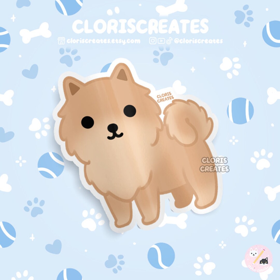 Buy Red Pomeranian Dog Breed Waterproof Vinyl Sticker Kawaii Chibi Animal Art Laptop Decal Cute ...