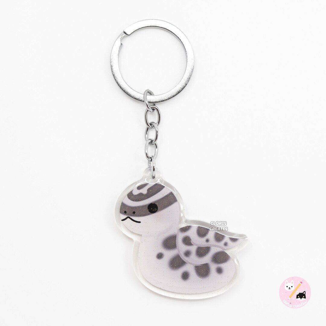 Anerythristic Gray Corn Snake Acrylic Pet Keychain | Cartoon Kawaii Art ...