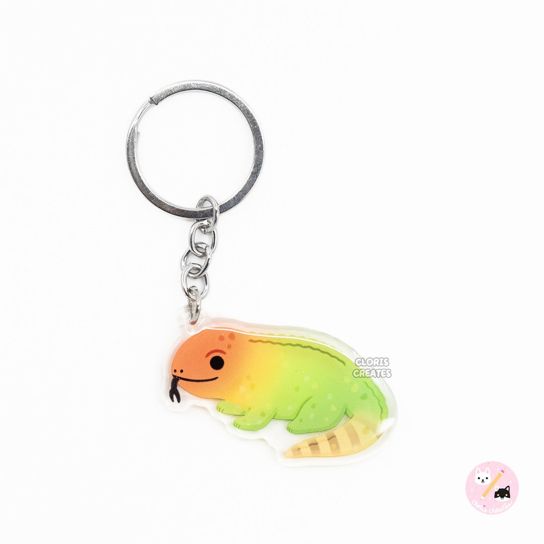 Caiman Lizard Water Tegu Acrylic Reptile Keychain | Cartoon Kawaii Art ...
