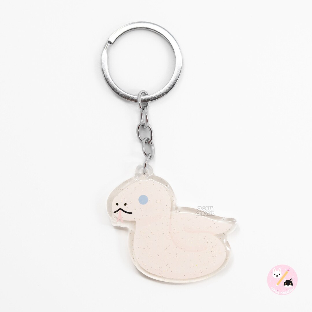 Blue Eyed Leucistic Ball Python Acrylic Snake Keychain | Cartoon Kawaii ...