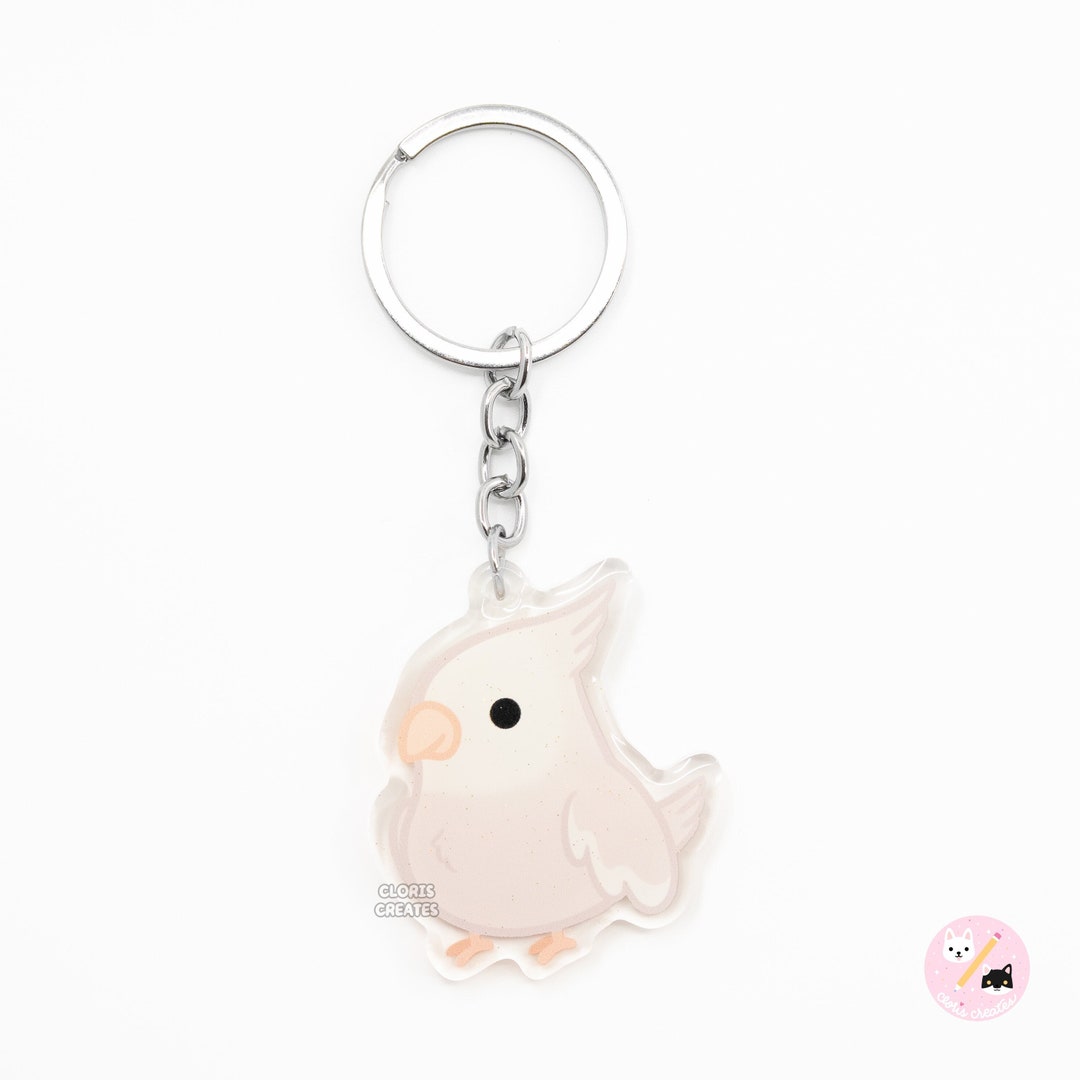 Whiteface Fallow Cockatiel Acrylic Bird Breed Parrot Keychain | Cartoon ...