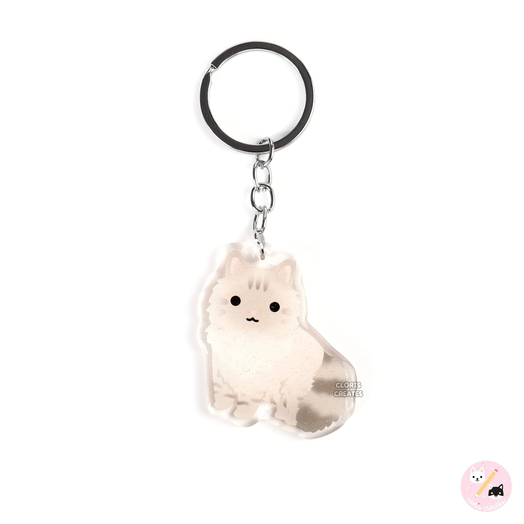 Lynx Point Ragdoll Cat Acrylic Pet Breed Keychain | Cartoon Chibi ...
