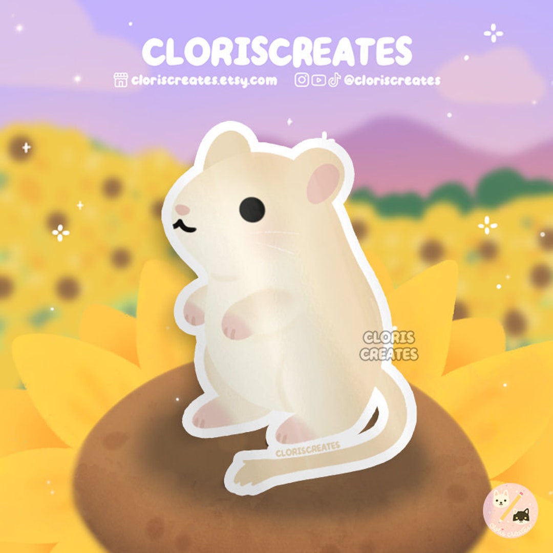 Gold Gerbil Waterproof Vinyl Sticker | Kawaii Chibi Rodent Animal Lover ...