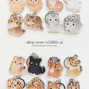 Lynx Cat Acrylic Glitter Keychain | Kawaii Chibi Animal Lover Wildcat ...