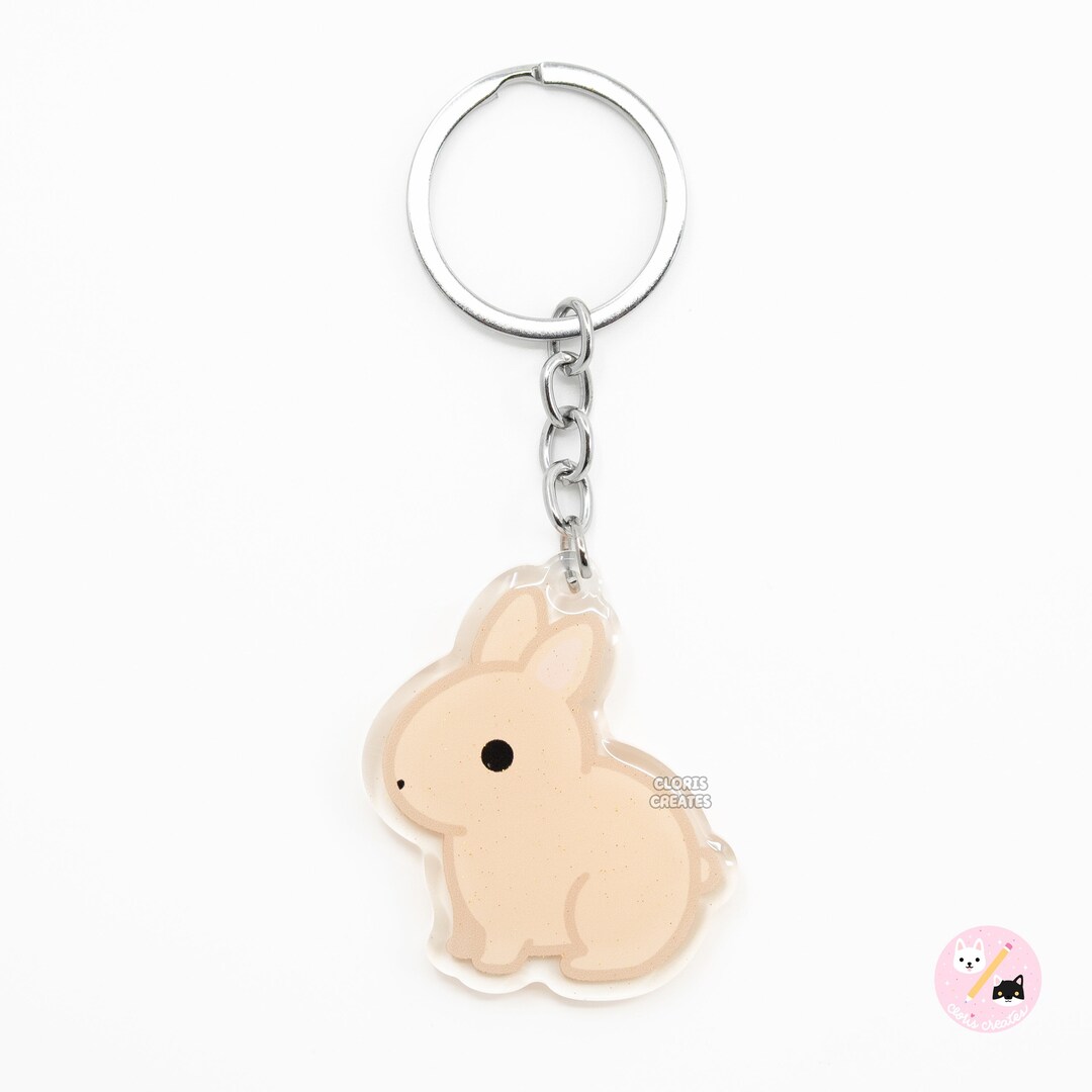 Tan Netherland Dwarf Rabbit Acrylic Pet Breed Keychain | Cartoon Kawaii ...