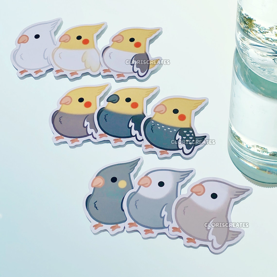 Whiteface Silver Cockatiel Bird Breed Waterproof Vinyl Sticker | Kawaii ...