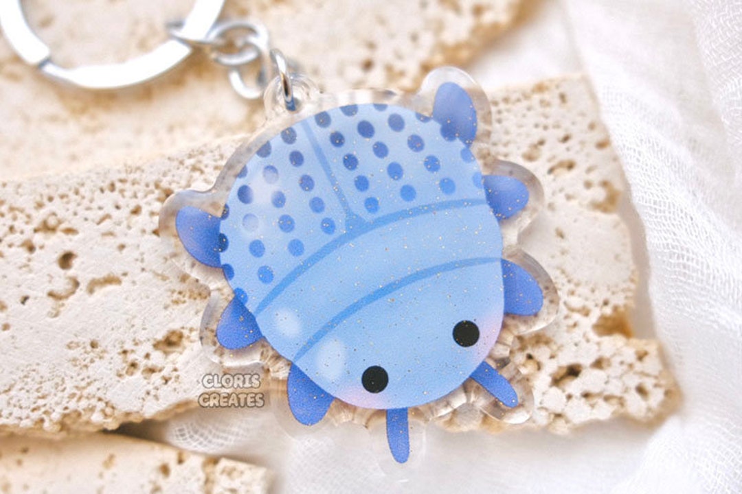 Blue Death Feigning Beetle Insect Bug Keychain Cartoon Chibi Pet Art ...