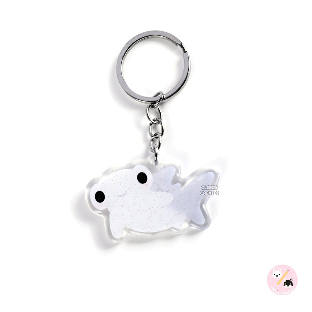 Hammerhead Shark Acrylic Glitter Keychain | Kawaii Chibi Marine Animal ...