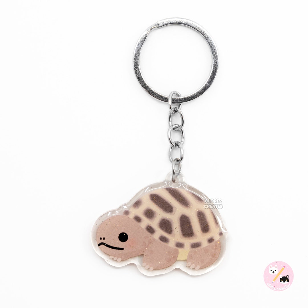 Desert Russian Tortoise Acrylic Keychain | Cartoon Kawaii Art Exotic ...