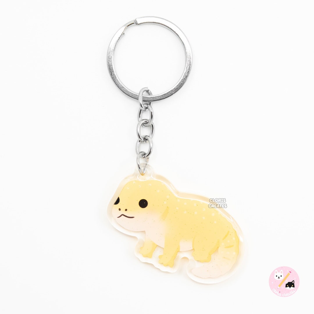 Murphy Patternless Leopard Gecko Acrylic Lizard Keychain | Cartoon ...