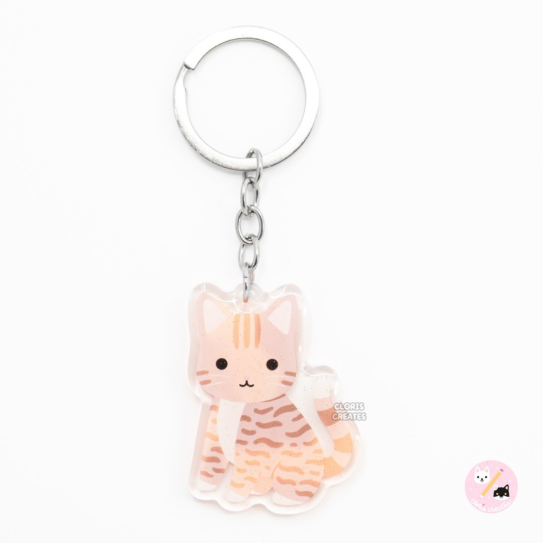 Torbie (tortie Tabby) Cat Acrylic Pet Breed Keychain | Cartoon Chibi ...