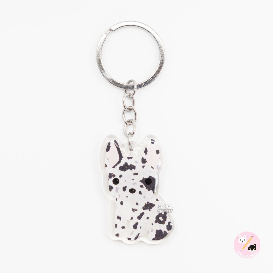 Blue Merle French Bulldog Frenchie Acrylic Dog Keychain | Cartoon ...
