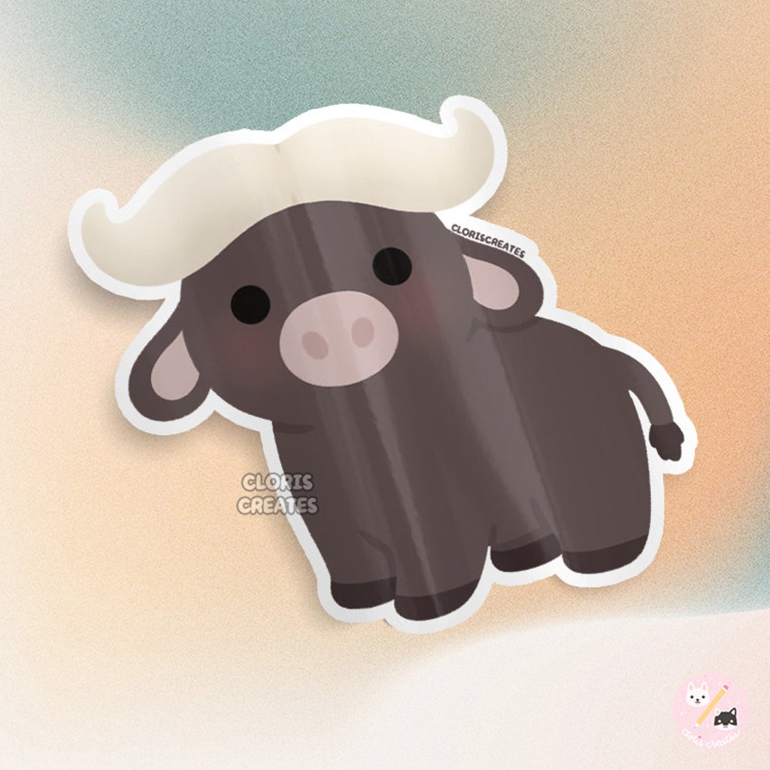 Buffalo Waterproof Vinyl Sticker Kawaii Chibi Petting Zoo - Etsy