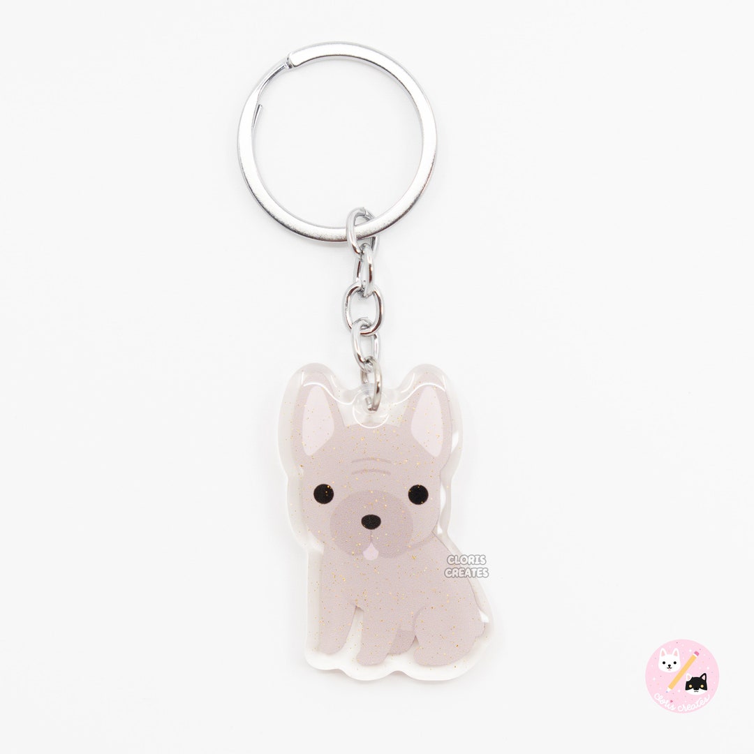 Lilac French Bulldog Frenchie Acrylic Dog Breed Keychain | Cartoon ...