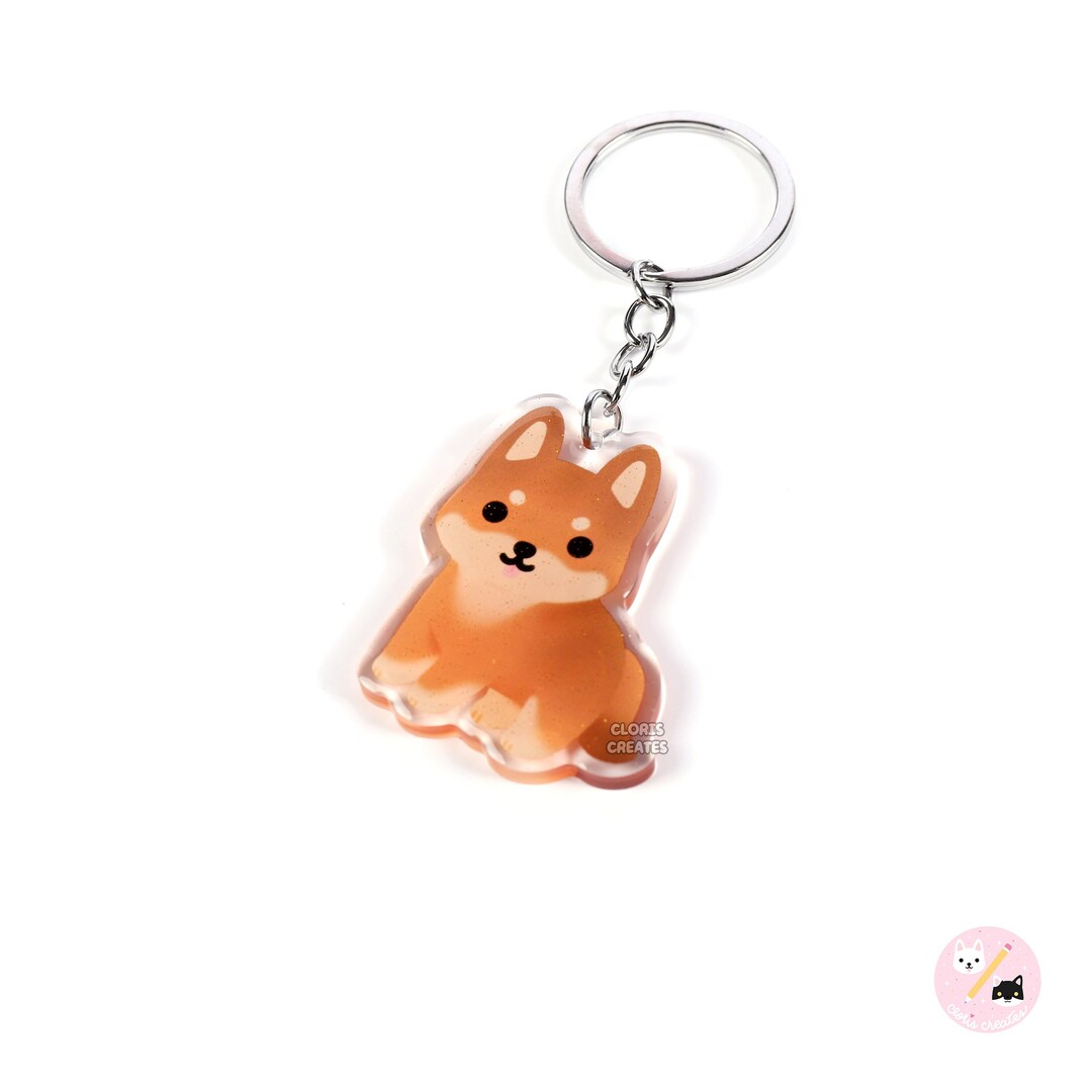 Dingo Wild Dog Acrylic Glitter Keychain | Kawaii Chibi Wild Aussie ...