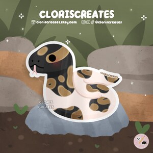 Piebald Ball Python Snake Waterproof Vinyl Sticker Kawaii Chibi Animal ...