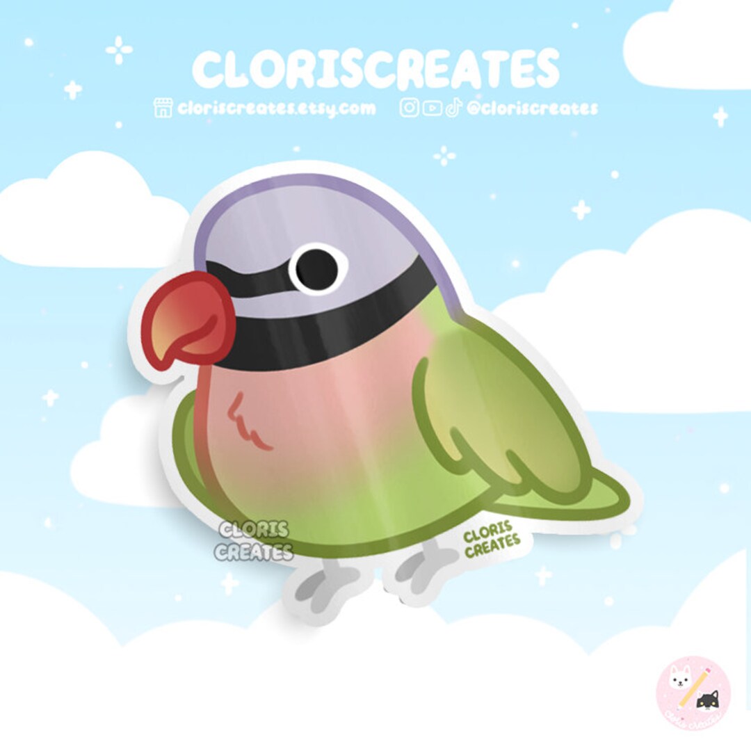 Moustached Parakeet Red Breasted Parrot Bird Breed Waterproof Vinyl ...