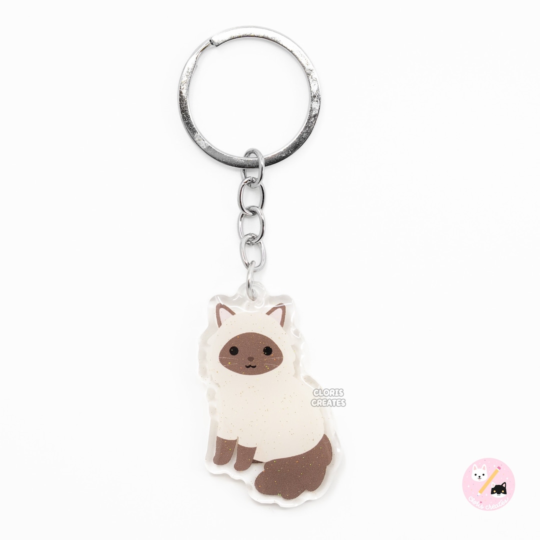 Chocolate Point Ragdoll Cat Acrylic Pet Breed Keychain | Cartoon Chibi ...