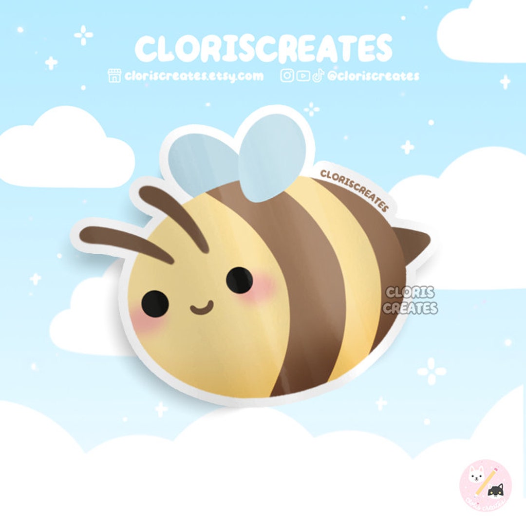 Bumblebee Waterproof Die Cut Sticker | Kawaii Chibi Bee Bug Art Laptop ...