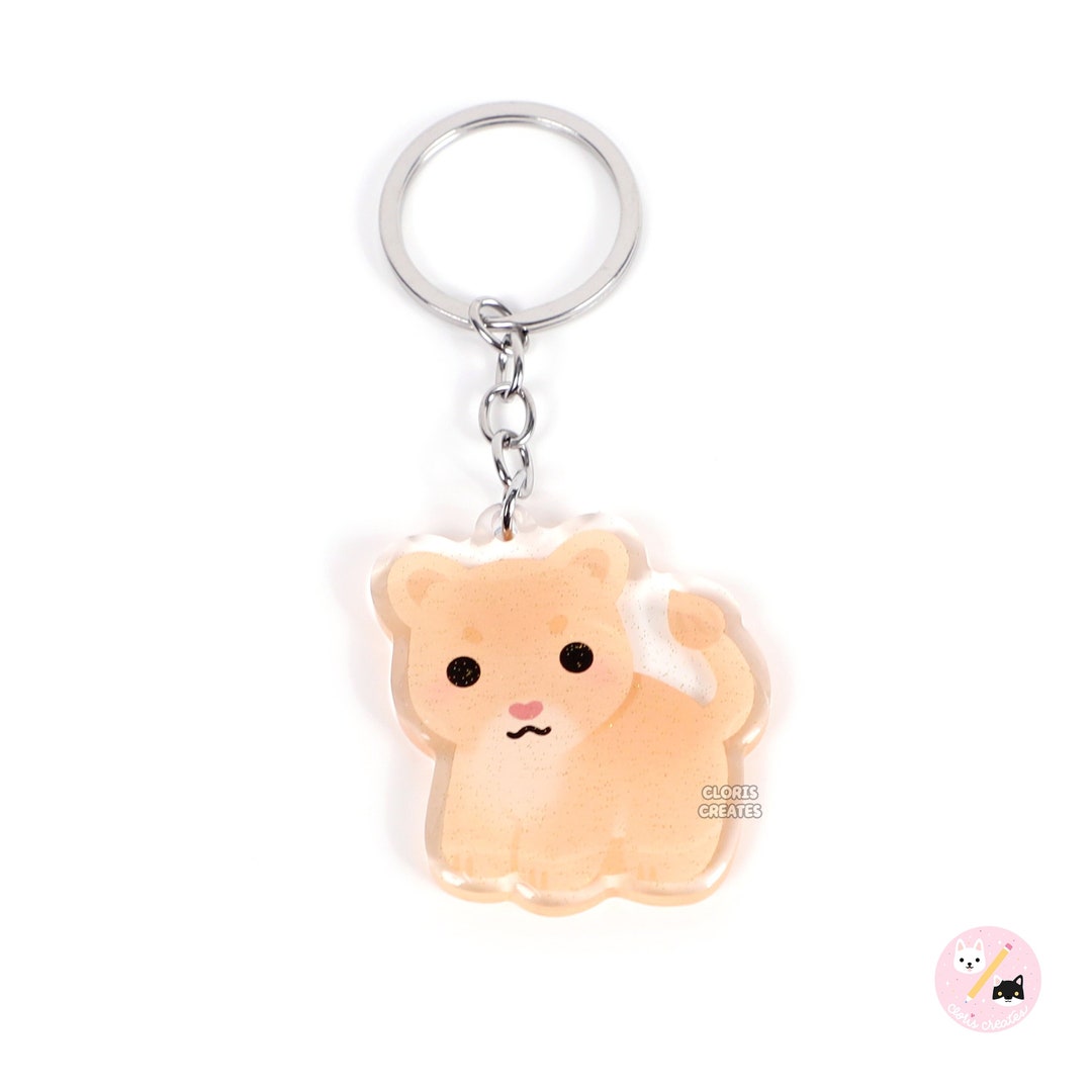 Lioness Acrylic Glitter Keychain | Kawaii Chibi Animal Lover Wildcat ...