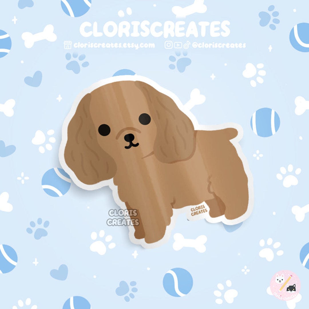 Red Cocker Spaniel Dog Breed Waterproof Vinyl Sticker | Kawaii Chibi ...