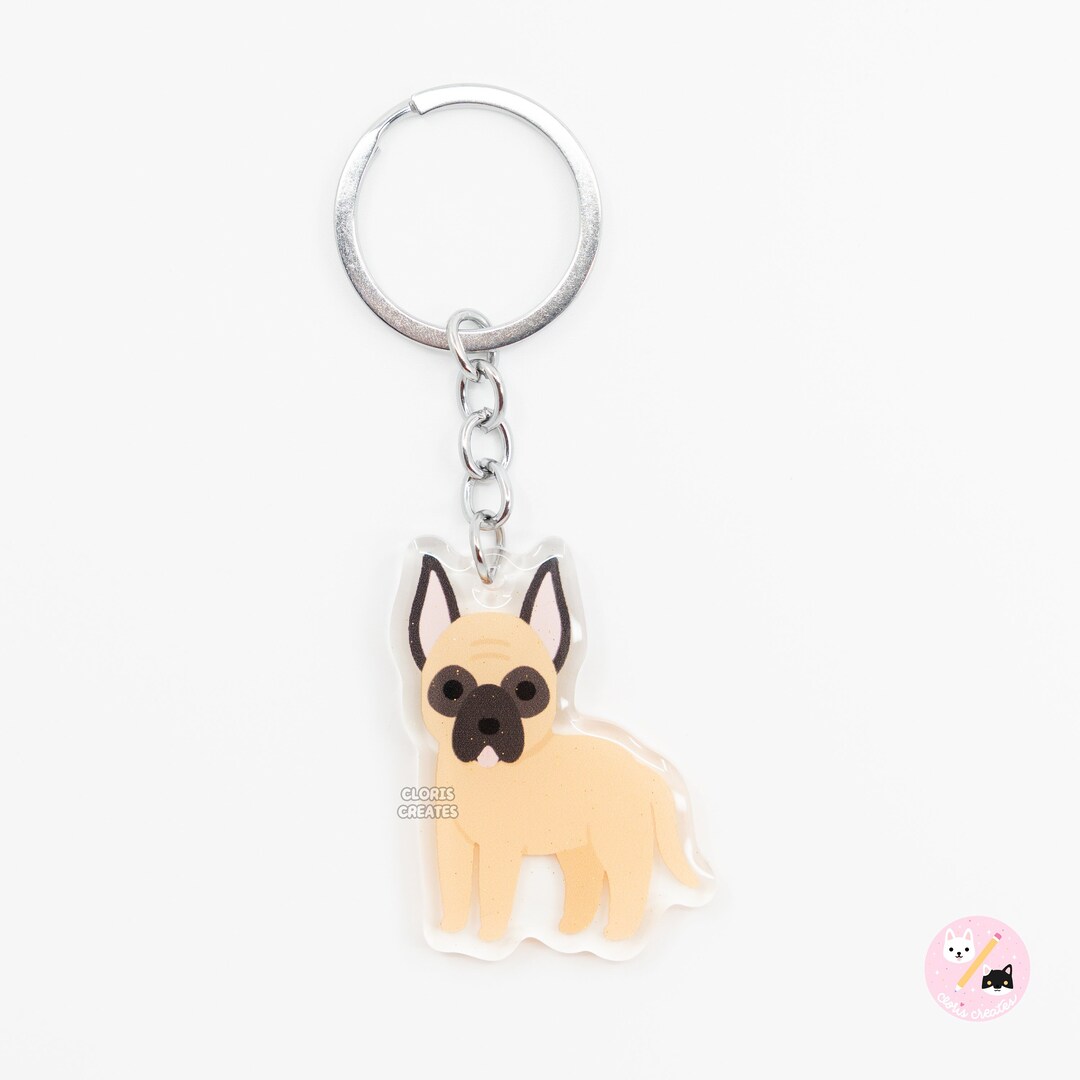 Cropped Fawn Great Dane Mastiff Acrylic Dog Breed Keychain | Cartoon ...