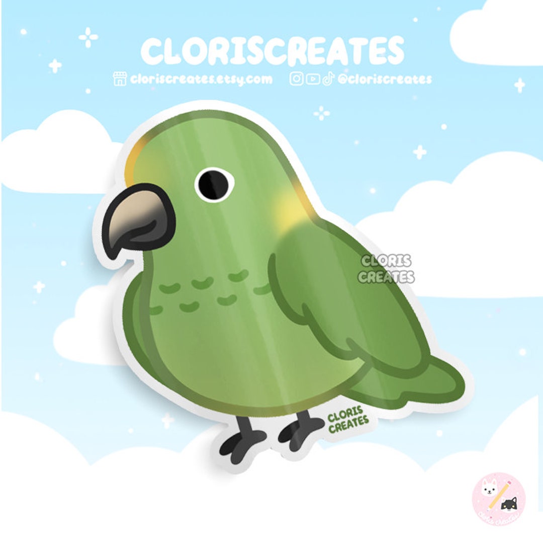 Yellow Naped Amazon Parrot Bird Breed Waterproof Vinyl Sticker | Kawaii ...