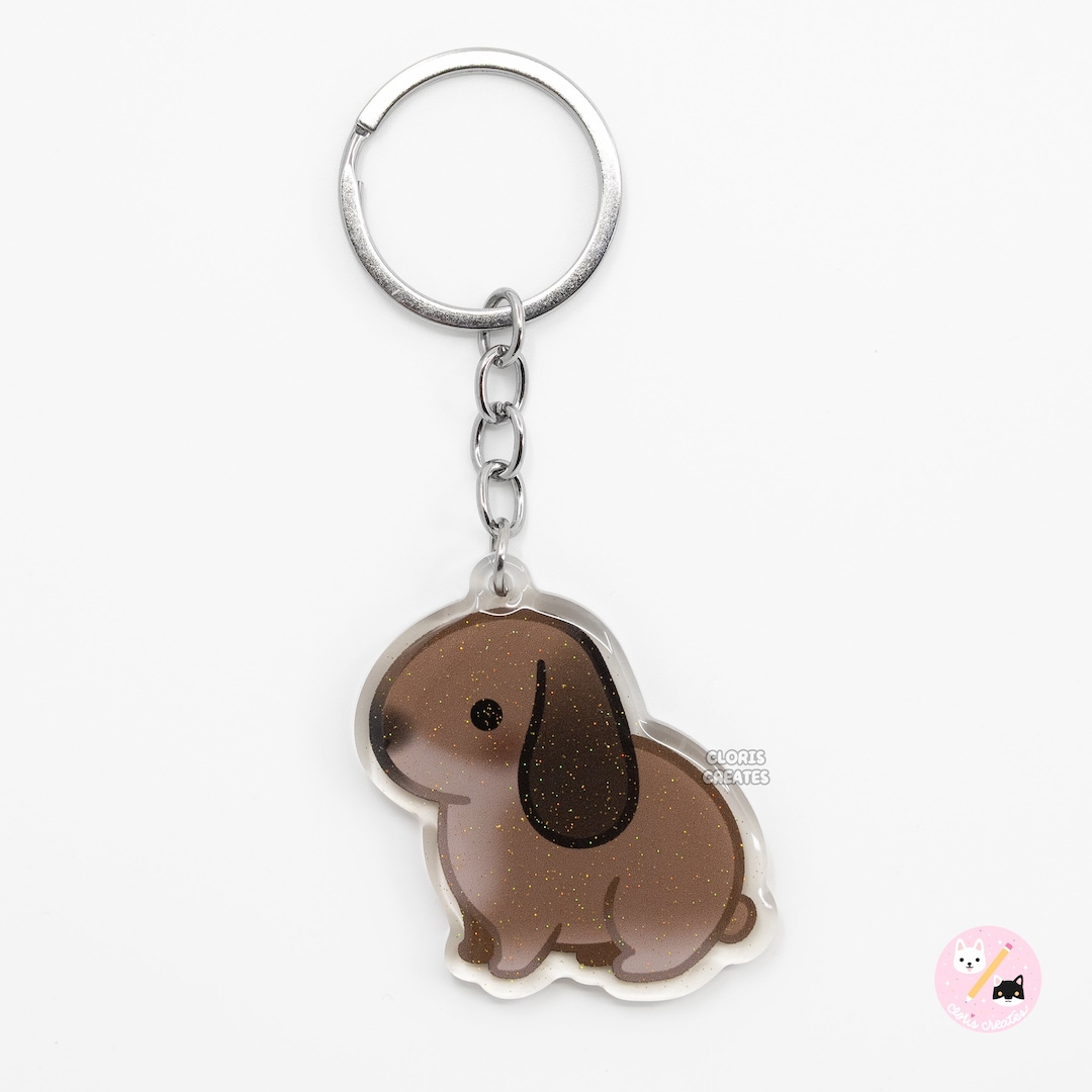 Black Sable Marten Holland Lop Rabbit Pet Breed Acrylic Keychain ...