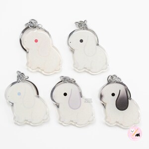 Sable Frosty Holland Lop Rabbit Pet Acrylic Keychain | Cartoon Kawaii ...