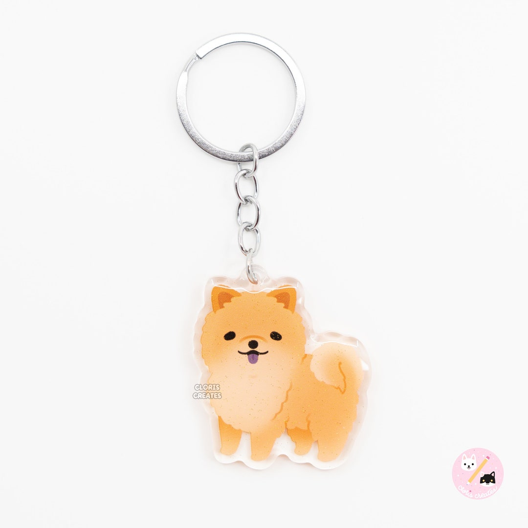 Red Chow Chow Acrylic Dog Breed Keychain | Cartoon Kawaii Art Puppy ...