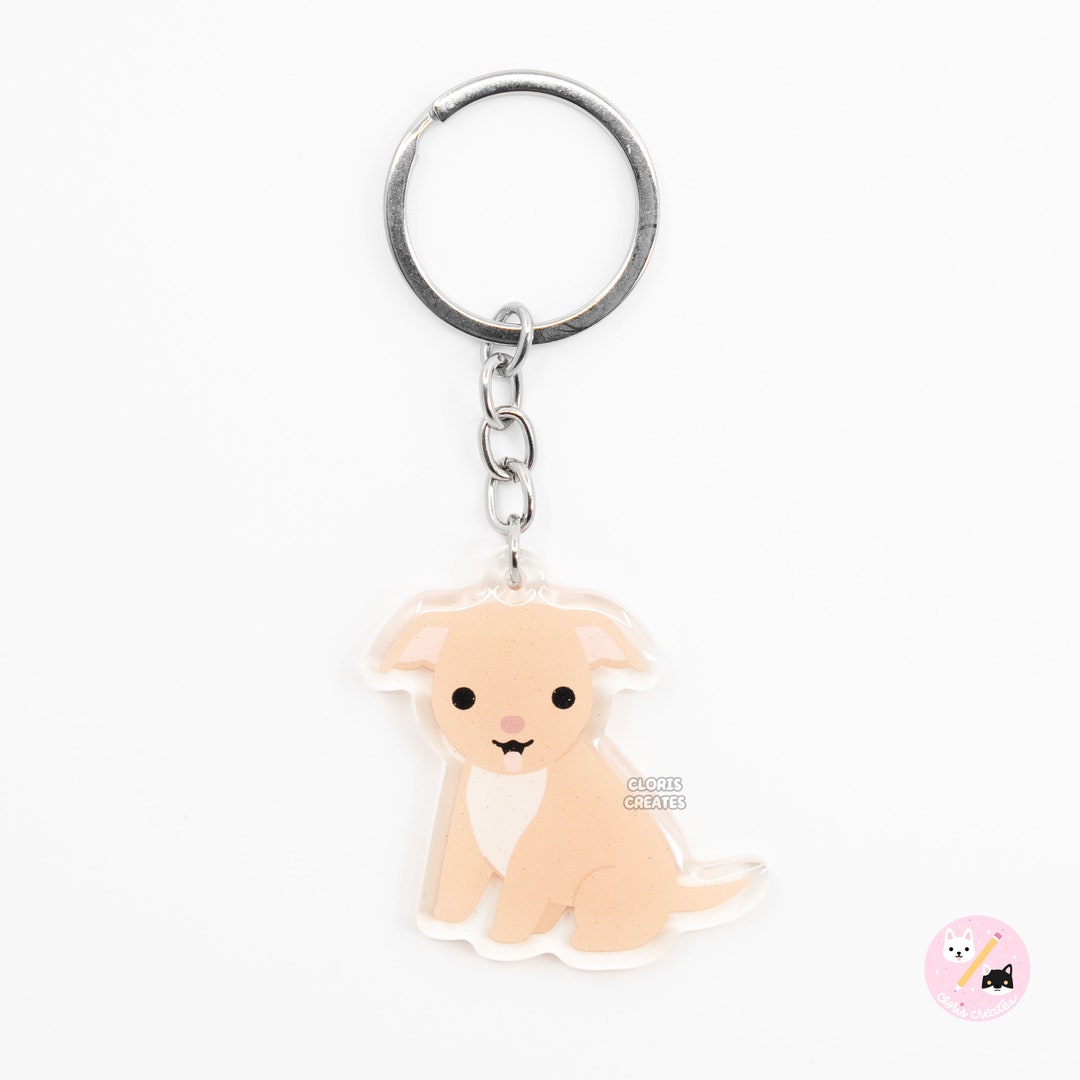 Fawn Pitbull Staffy Staffordshire Bull Terrier Acrylic Dog Keychain ...